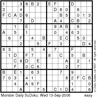 Monster Sudoku 16x16
